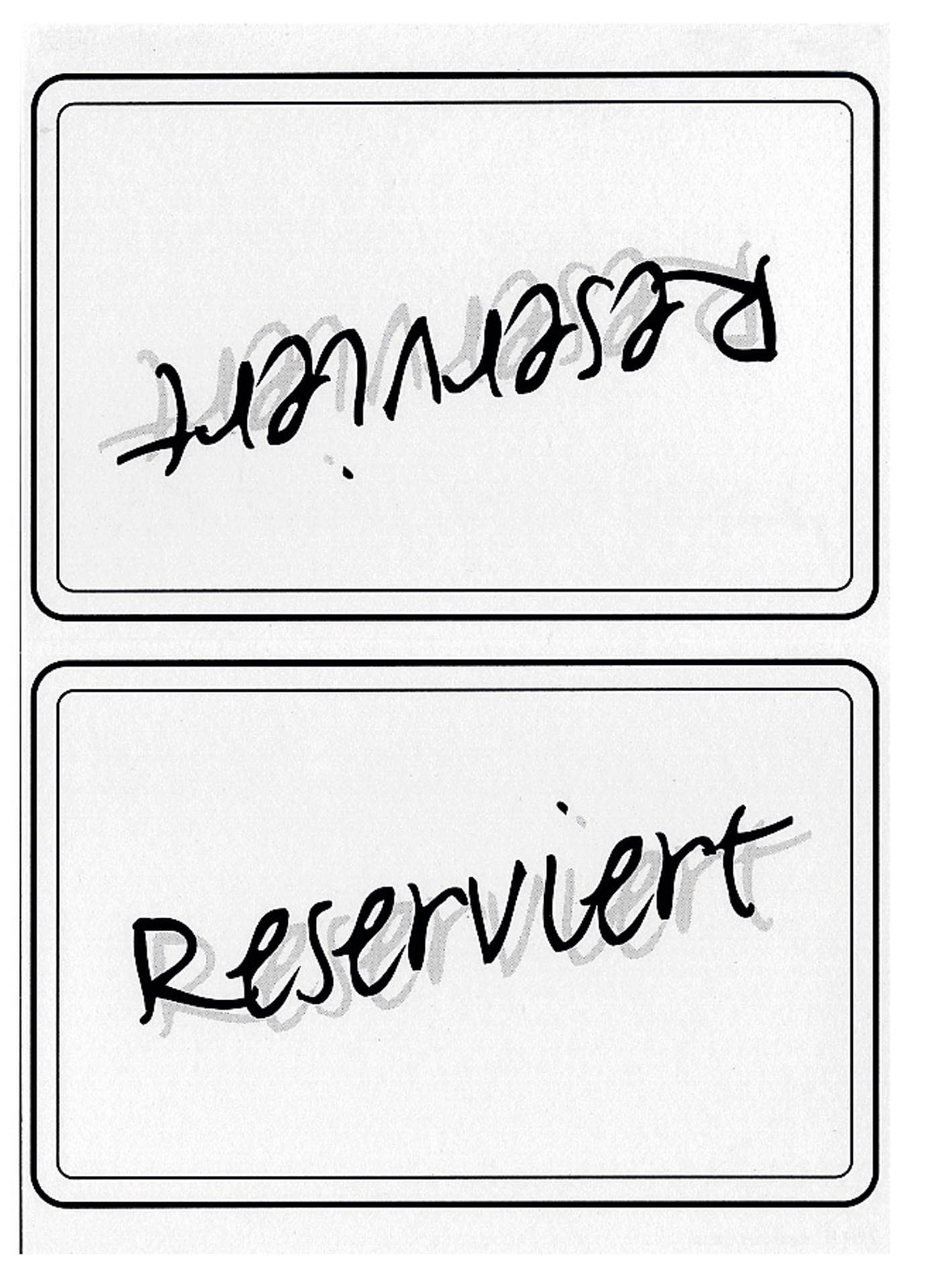 Reserviert-Karte | CEN-9652.01